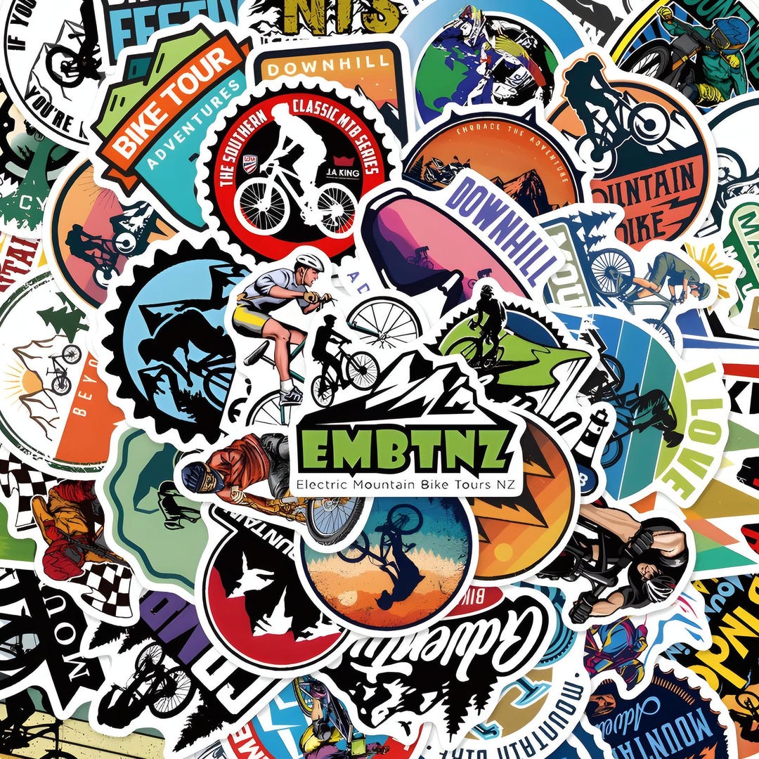50 Pcs Mountain Bike Stickers, Waterproof Vinyl MTB Decals for Helmet ...