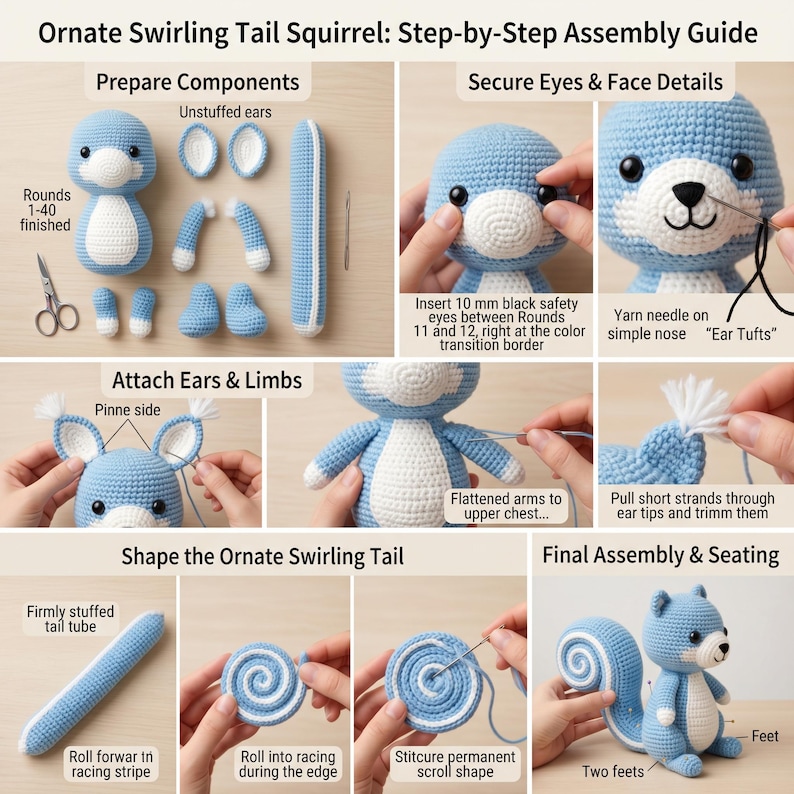 Crochet Woodland Squirrel PDF Pattern, Handmade Amigurumi Animal, DIY ...