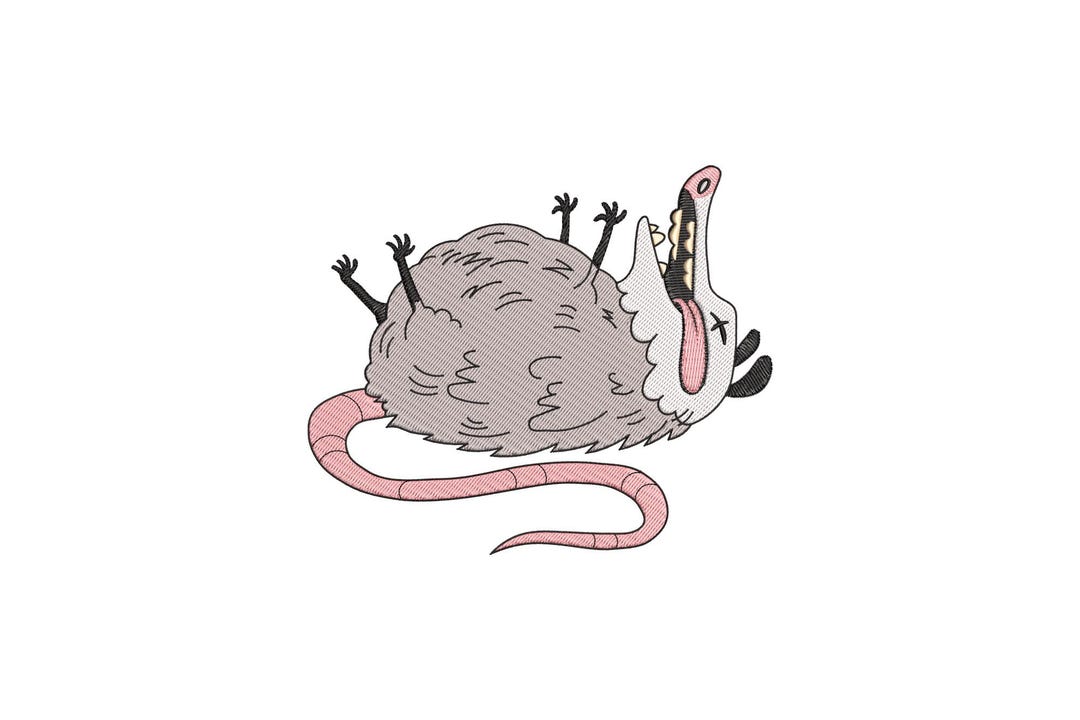Opossum Machine Embroidery Design, Funny Possum Play Pattern, Screaming ...