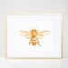 Bee Print, Gold Bug Illustration Fashion Wall Art Watercolor Painting ...