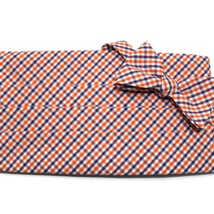 Mens Cummerbund Set~purple & Orange Tattersall Cummerbund~mens Formal ...