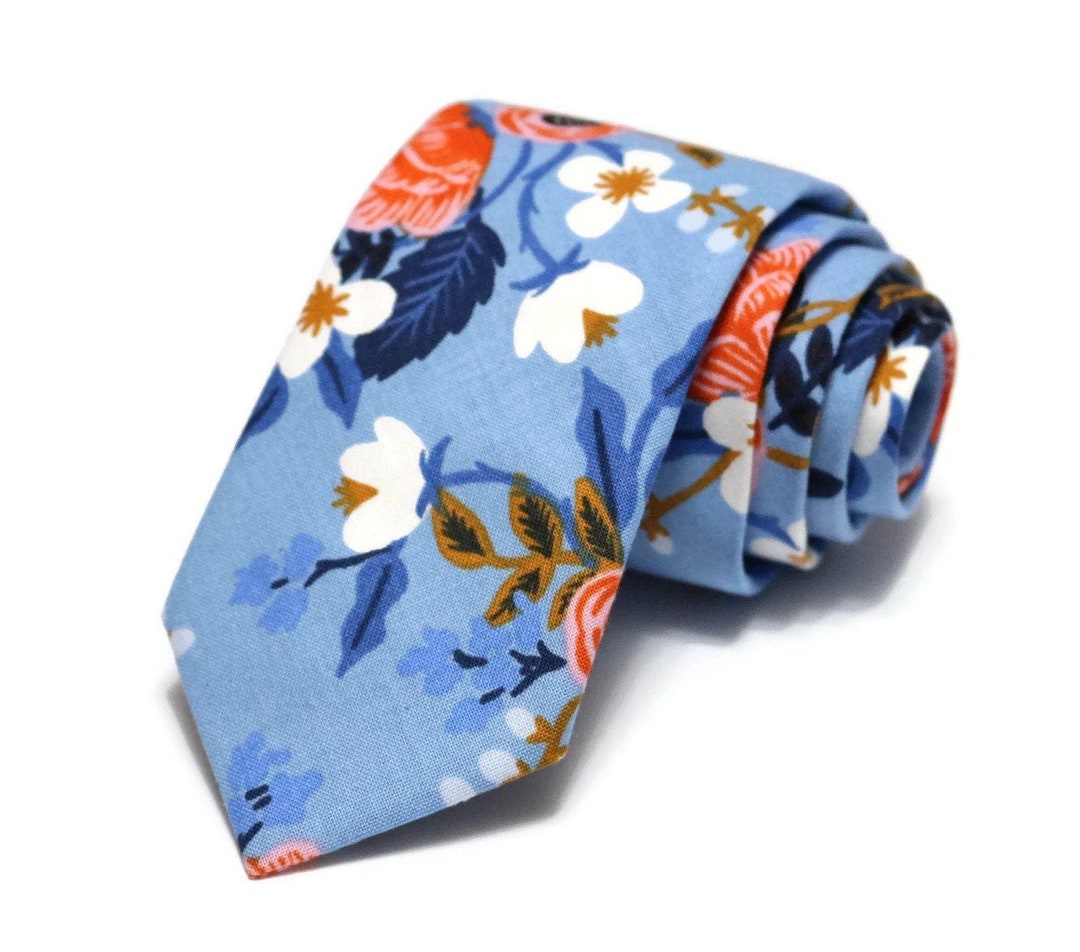 Periwinkle Birch Floral Necktie~anniversary Gift~gift~flower Tie~mens ...
