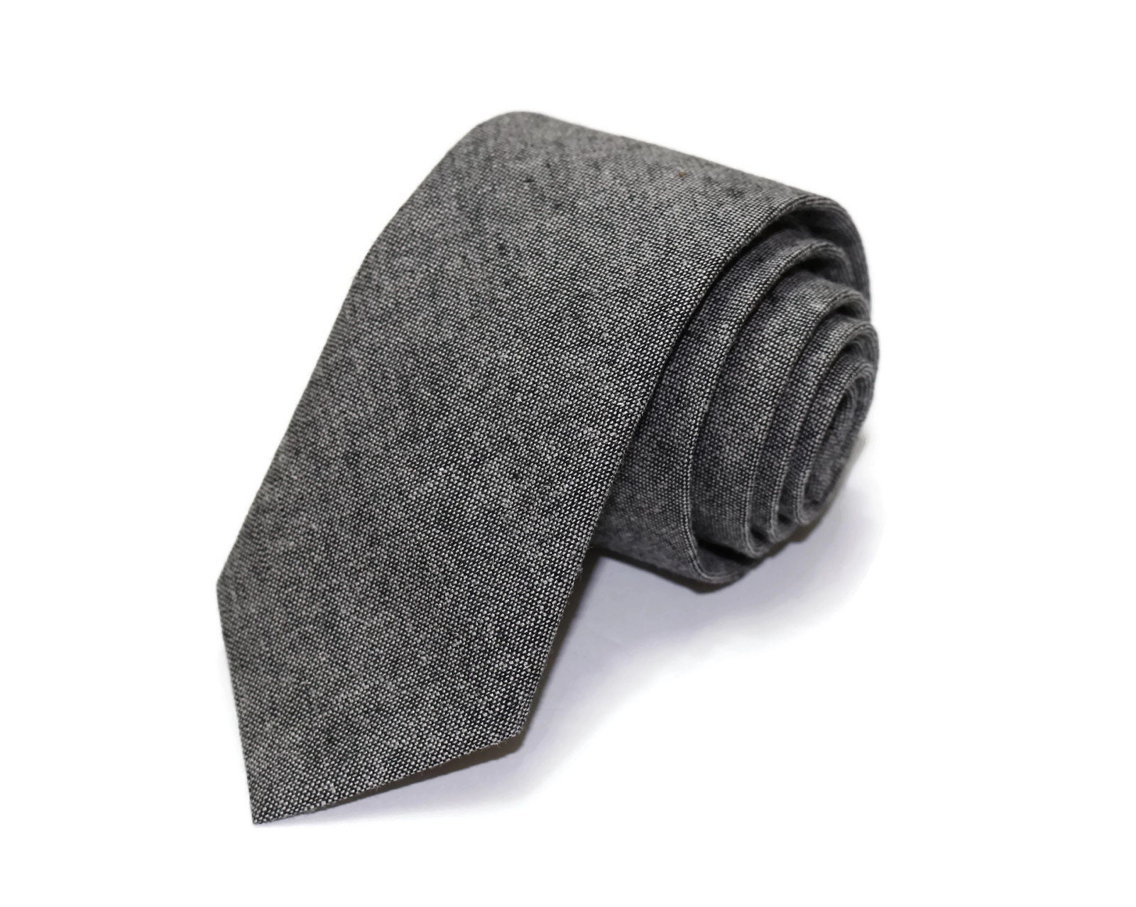 Charcoal Gray Linen Necktie~anniversary Gift~wedding Tie~mens Gift~boys ...
