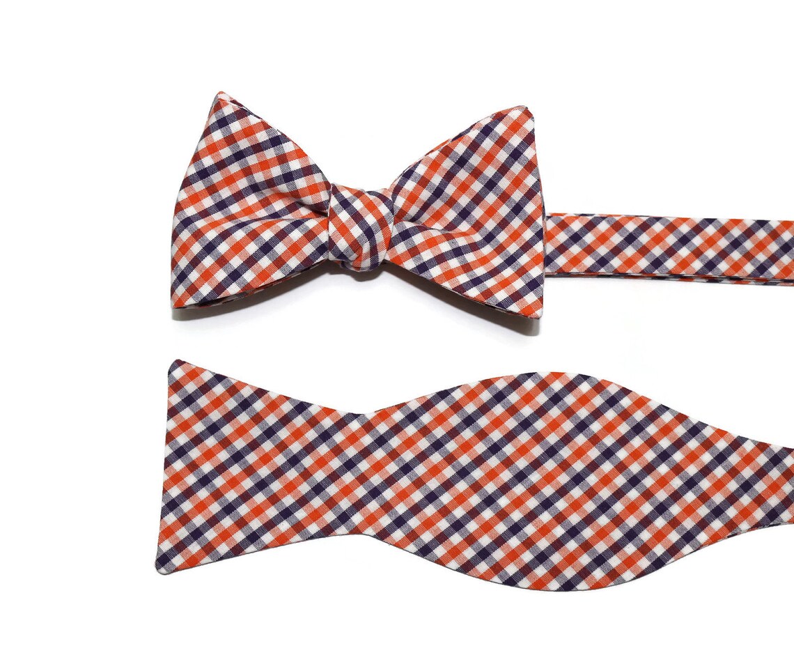 Mens Cummerbund Setpurple & Orange Tattersall Cummerbundmens - Etsy