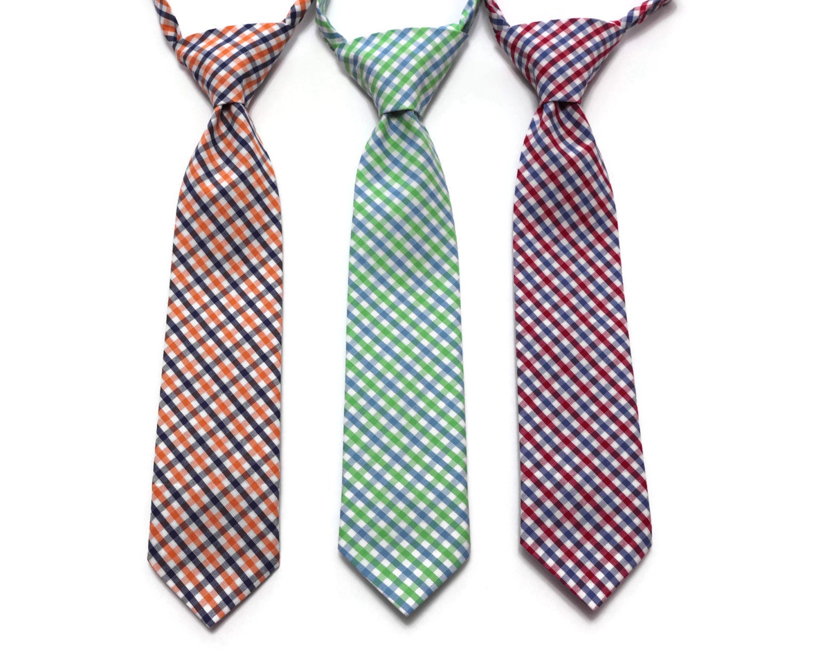 Tattersall Check Boys Necktie~cotton Necktie~wedding Tie~boys Pretied ...