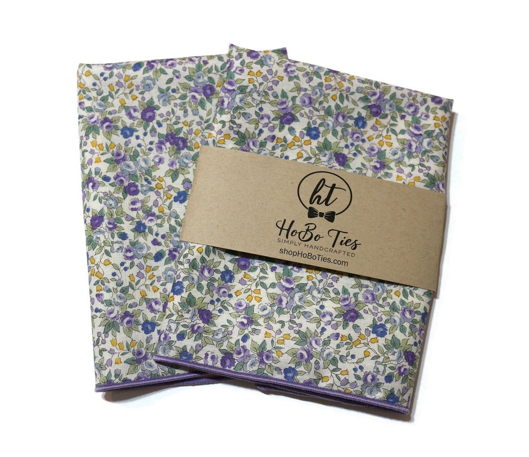 Purple & Sage Floral Pocket Square~wedding Accessory~anniversary Gift ...