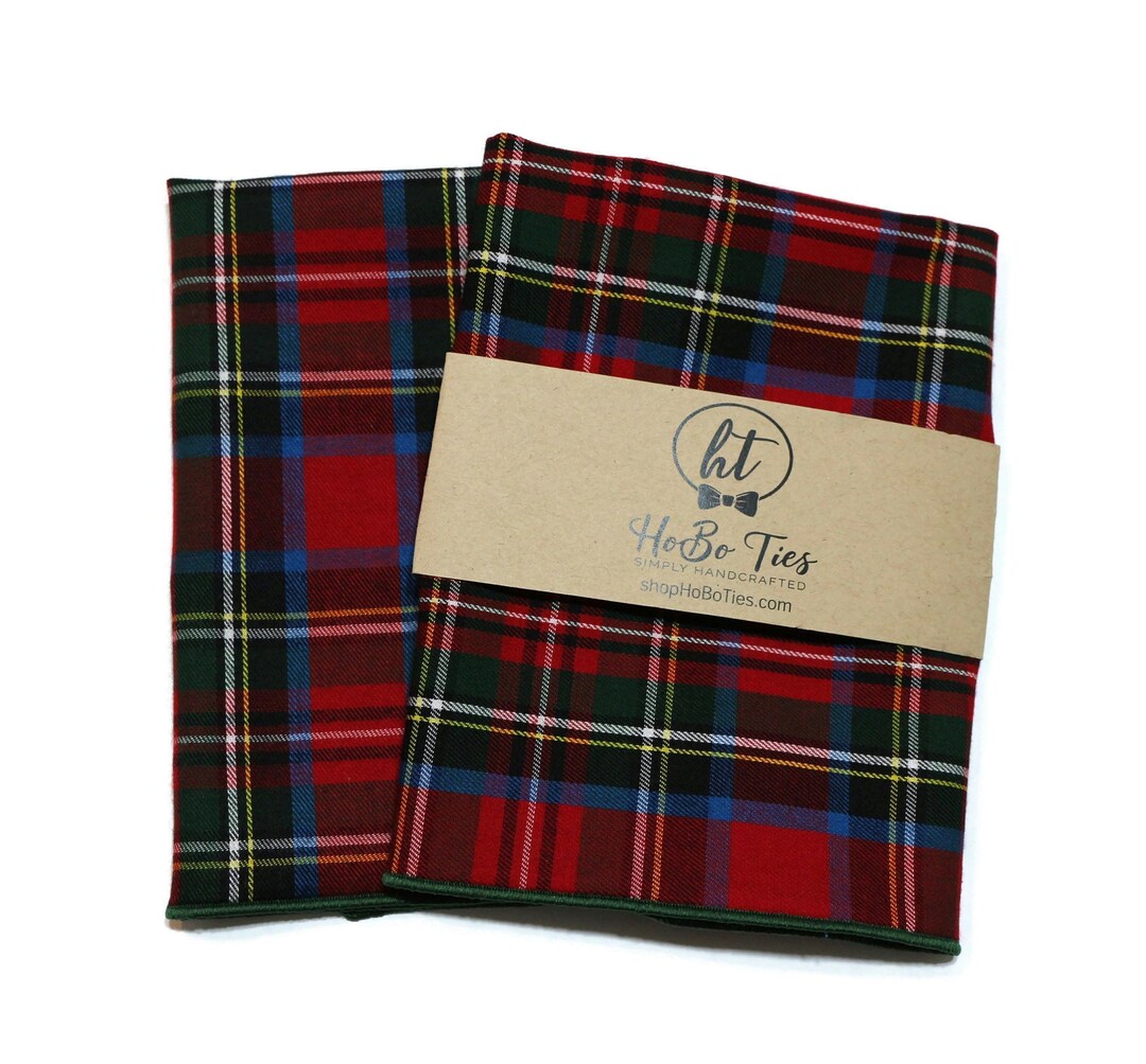 Tartan Plaid Pocket Square~red~hunter Green~blue~wedding Accessory ...
