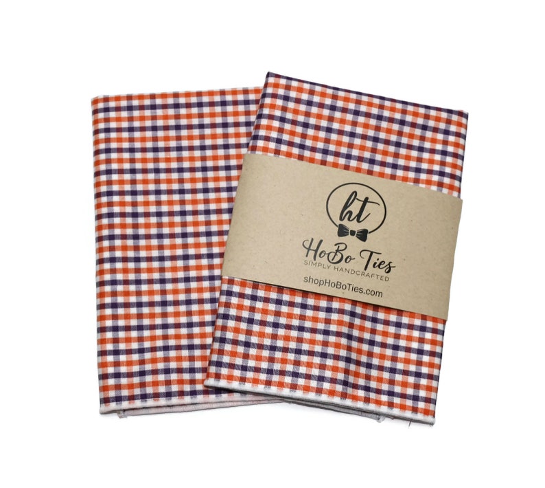 Purple & Orange Tattersall Check Bow Tiemens Self Tie Bow | Etsy