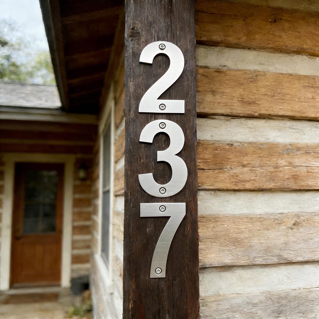 Brushed Stainless Steel House Numbers, Modern Address Numbers, Custom ...