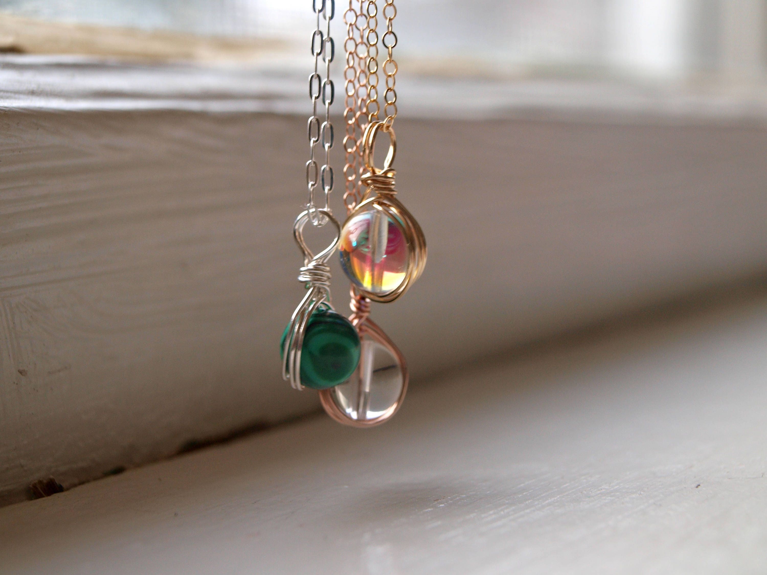 Round Pyrite Necklace Small Fools Gold Necklace Dainty Healing | Etsy