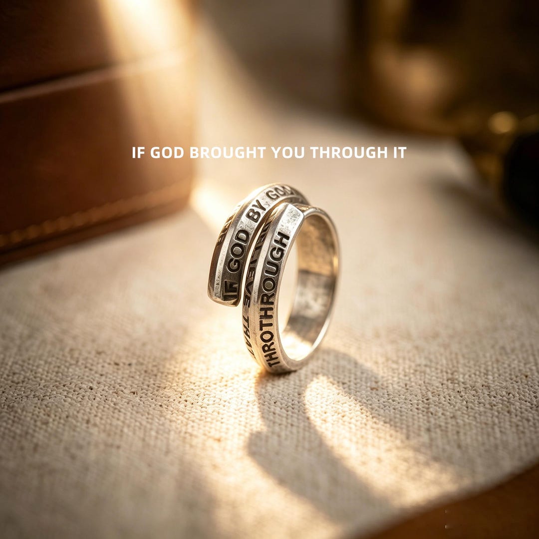 Sterling Silver Ring Christian Inspirational Adjustable Ring Faith ...