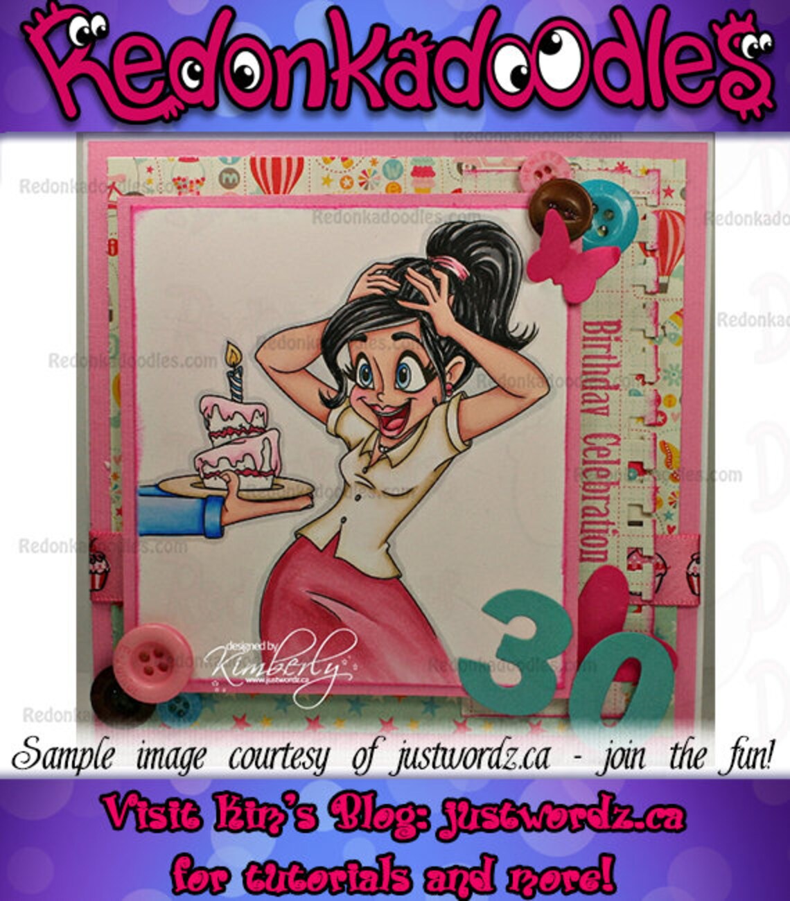 Digital Stamp Birthday Wishes, Uncoloured Image for Handmade Greeting ...