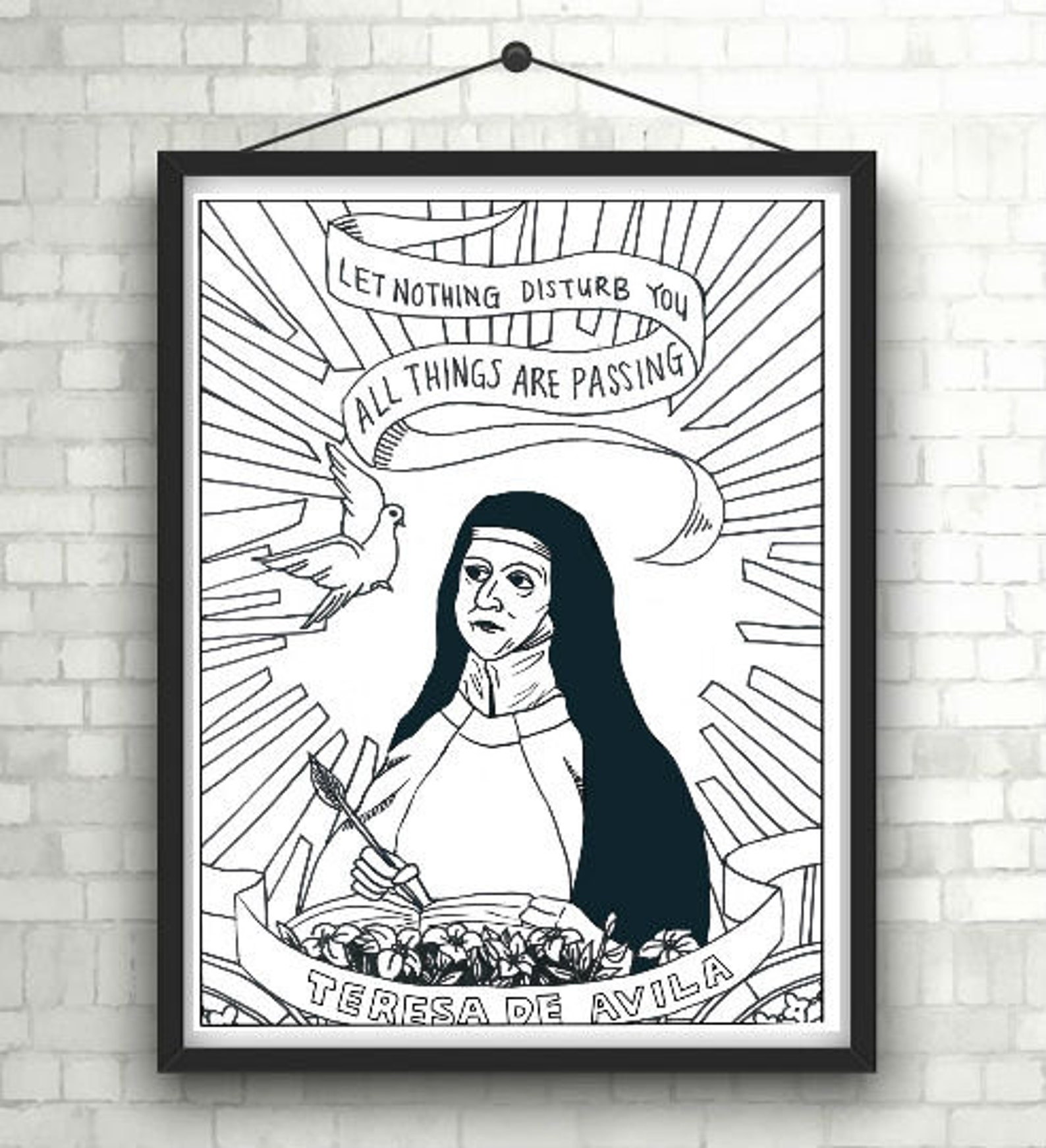 St. Teresa of Avila, Portraits, Coloring Pages for Adults, Colouring ...