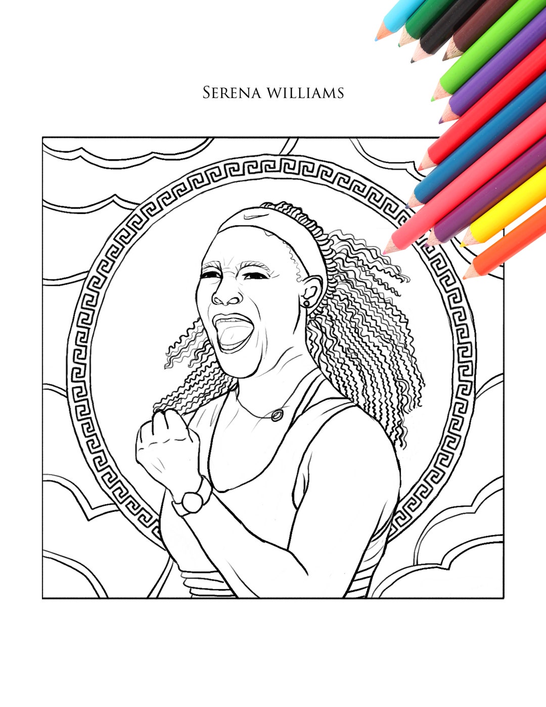 Serena Williams, Feminist Coloring Page - Etsy