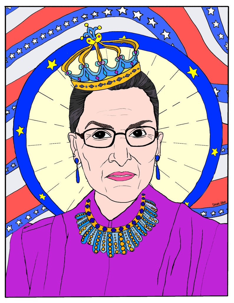 Ruth Bader Ginsburg, RBG, Feminist Coloring, Portraits, Coloring Pages ...