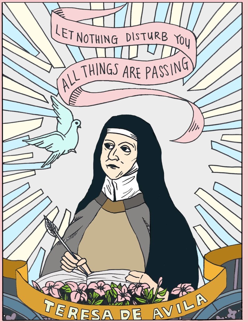 St. Teresa of Avila, Portraits, Coloring Pages for Adults, Colouring ...