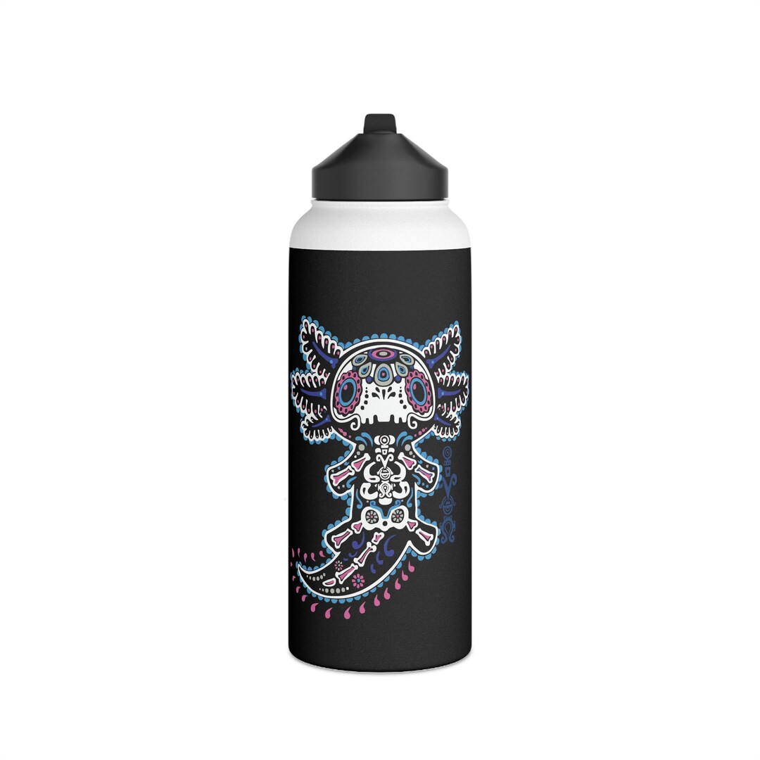 Sugar Skull Axolotl Stainless Steel Water Bottle - Etsy