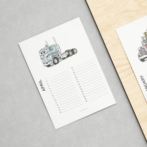 Printable Perpetual Calendar Monthly Planning Art Illustration Trucks ...