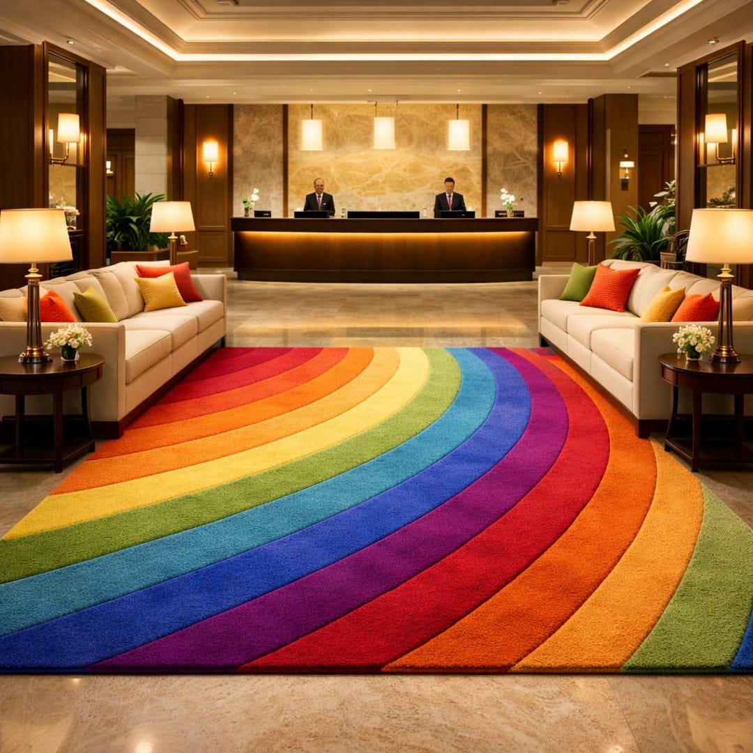 Vibrant Rainbow Arc Hand Tufted Wool Rug – Multicolor Modern Boho ...
