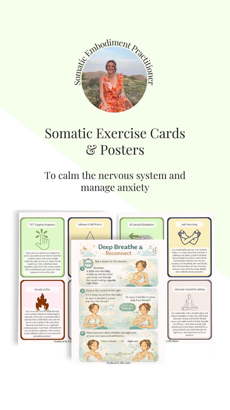 Somatic Exercise Cards & Posters – Nervous System Regulation (digital ...