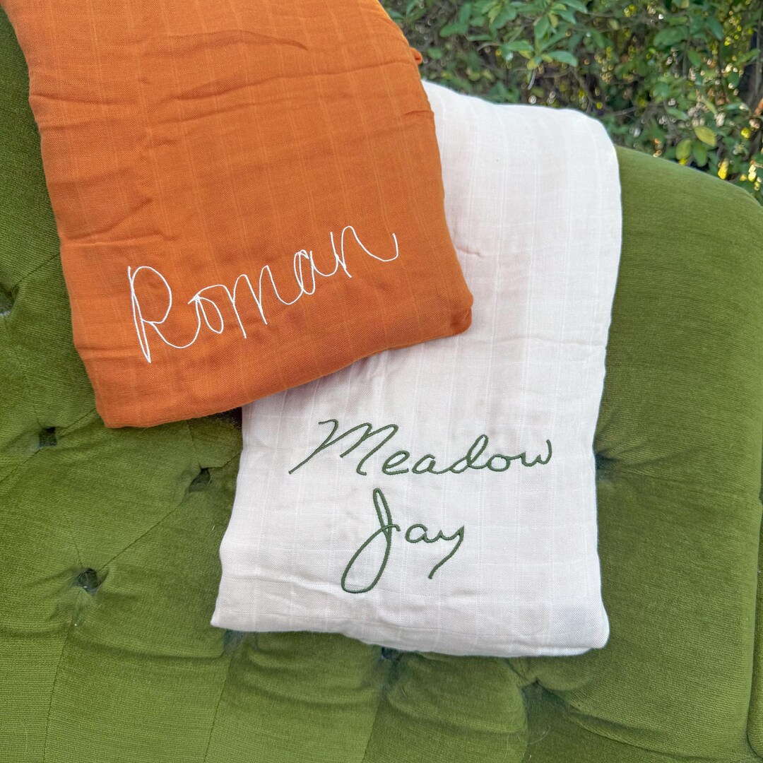 Custom Handwriting Embroidered Blanket: Personalized Keepsake Gift - Etsy