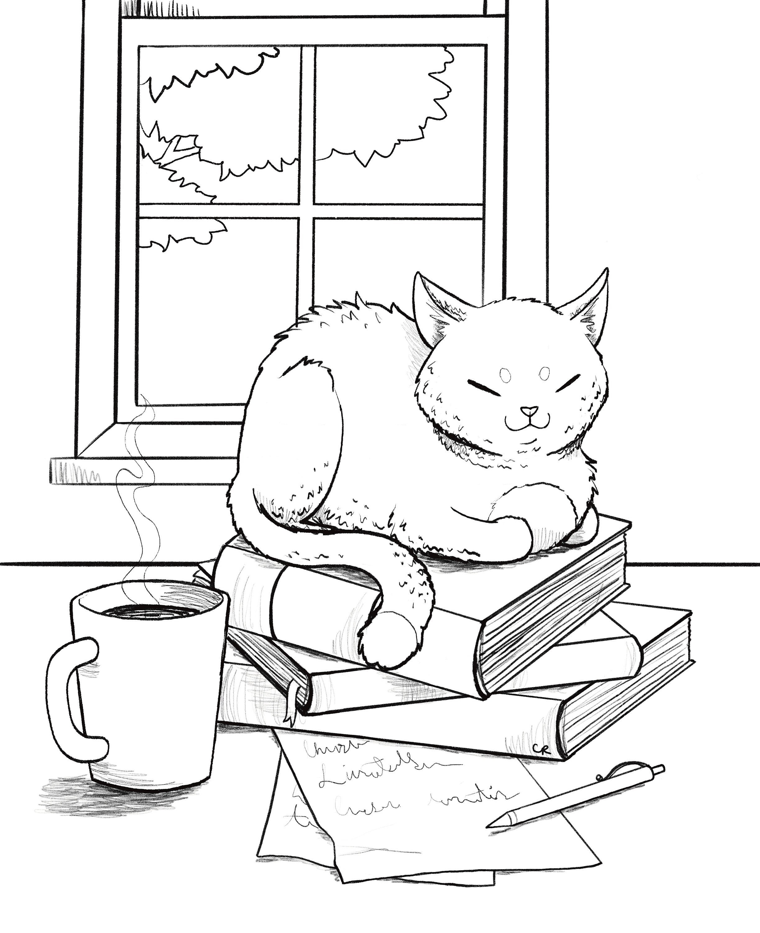 Printable Cozy Fall Coloring Pages - Etsy