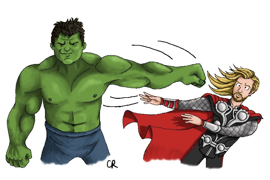 Hulk Punch Print | Etsy