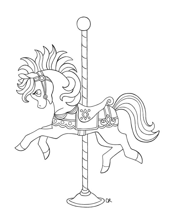 Carousel Coloring Page