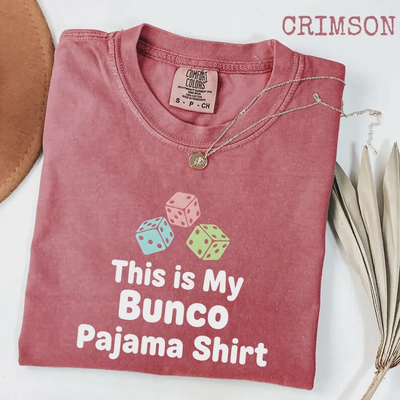 Bunco Dice Game Pajama Shirt, Funny Graphic Tee, Pastel Dice Party Top ...