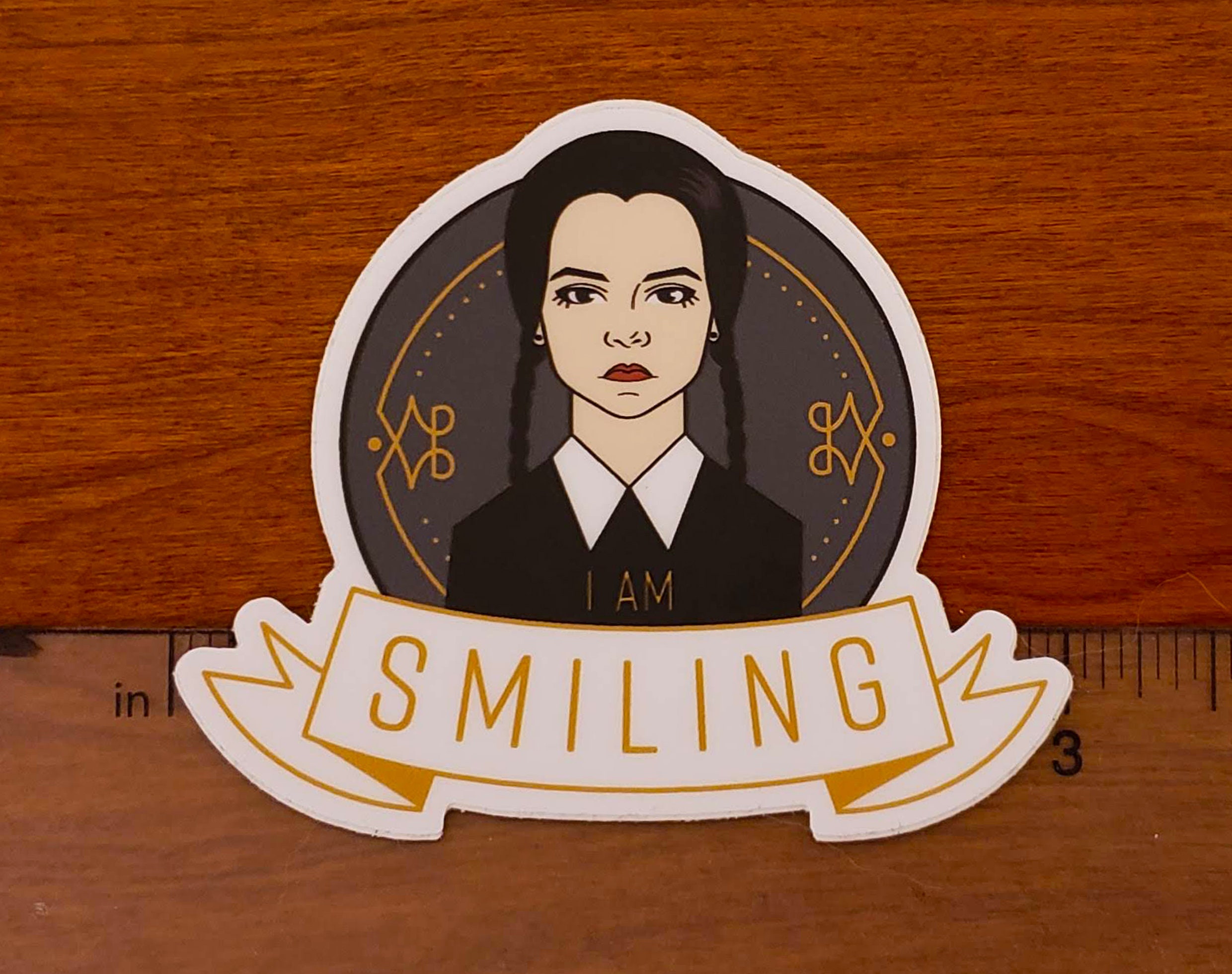 Wednesday Addams i Am Smiling Sticker 3 - Etsy