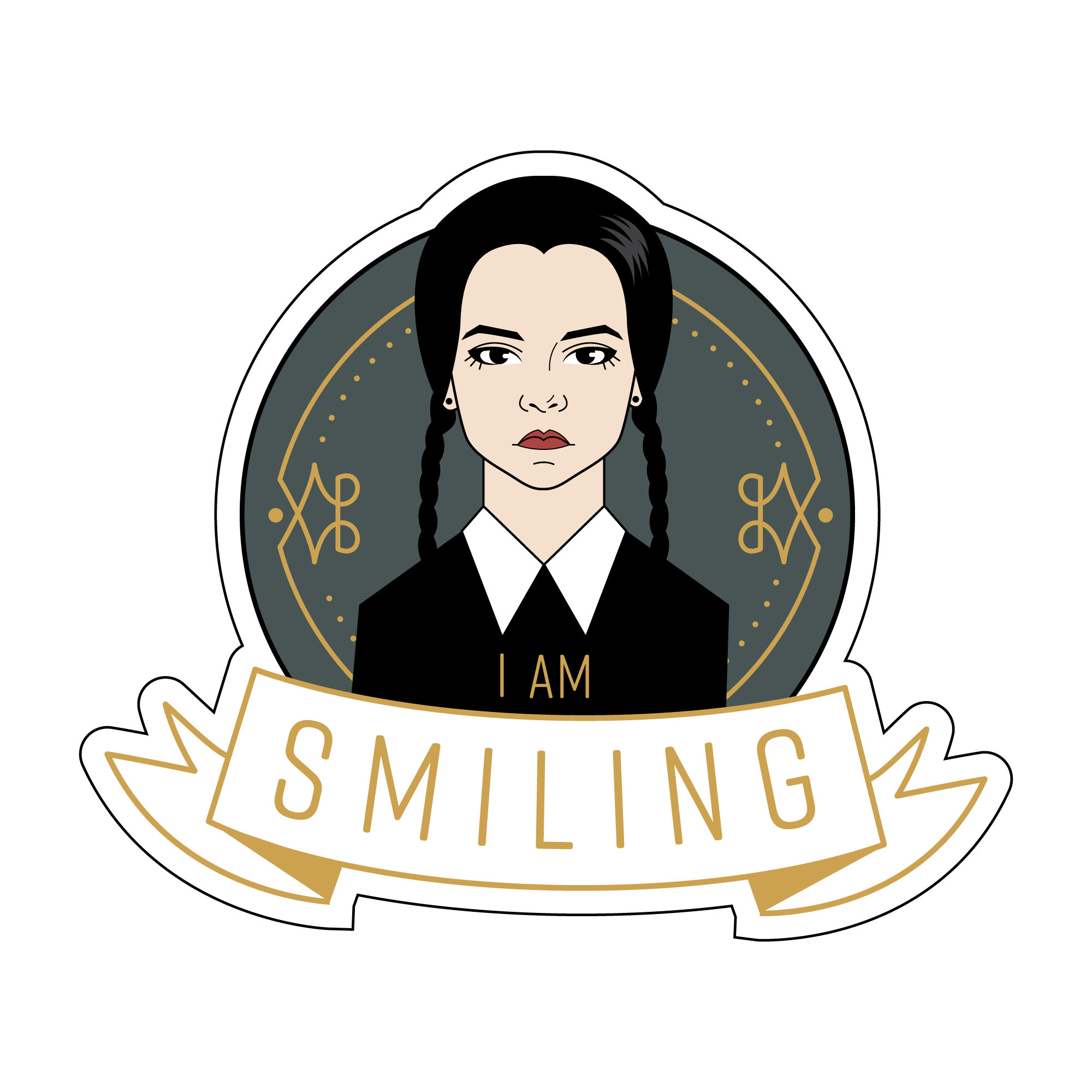 Wednesday Addams "i Am Smiling" Sticker - 3" - Etsy
