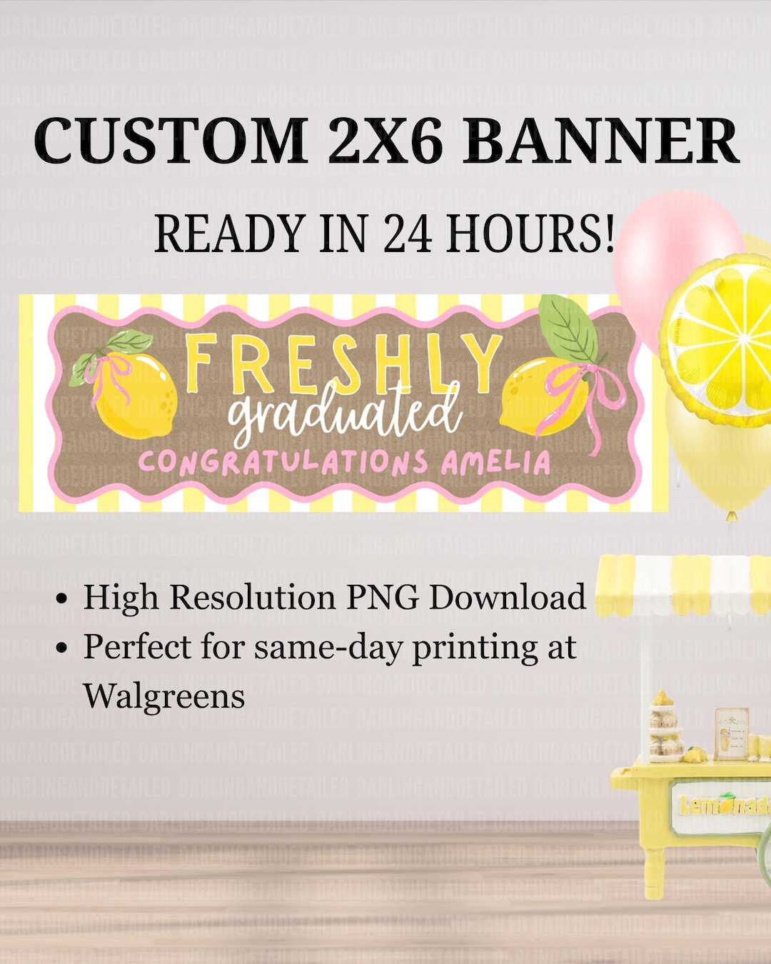Freshly Graduated - Graduation Banner | Digital File | Custom Hand ...