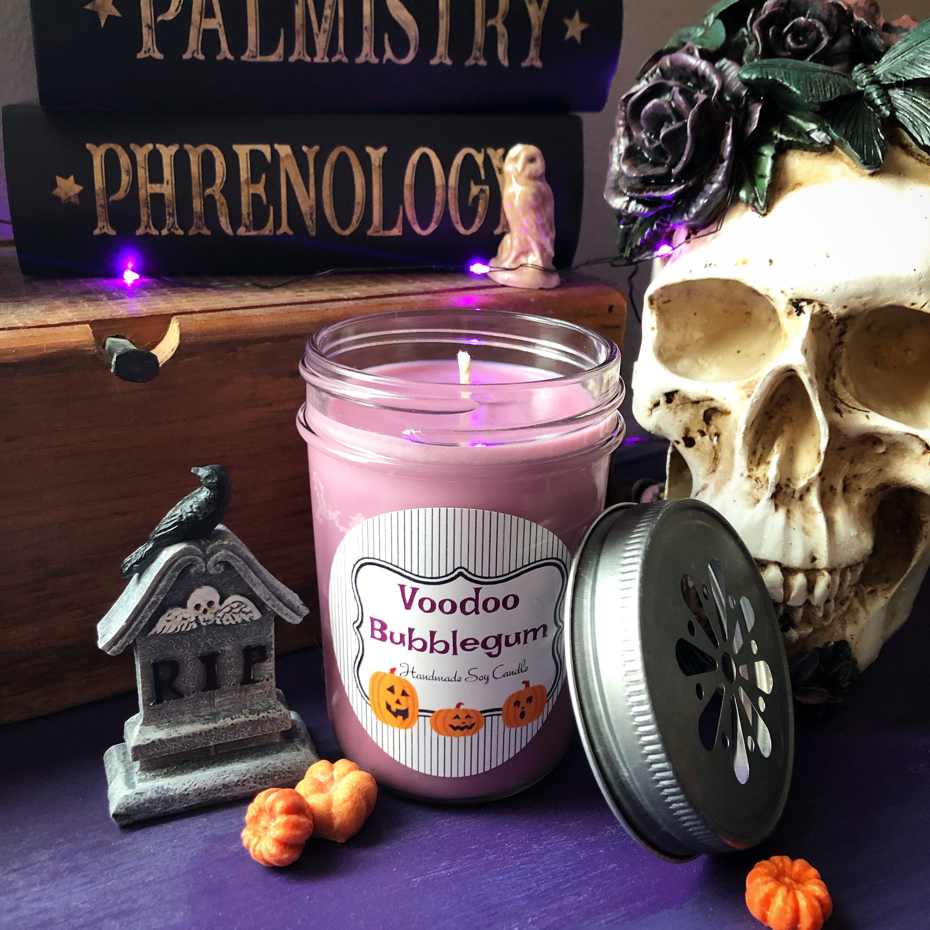 Voodoo Bubble Gum Scented 100% Soy Wax Candle Autumn Fall Halloween ...