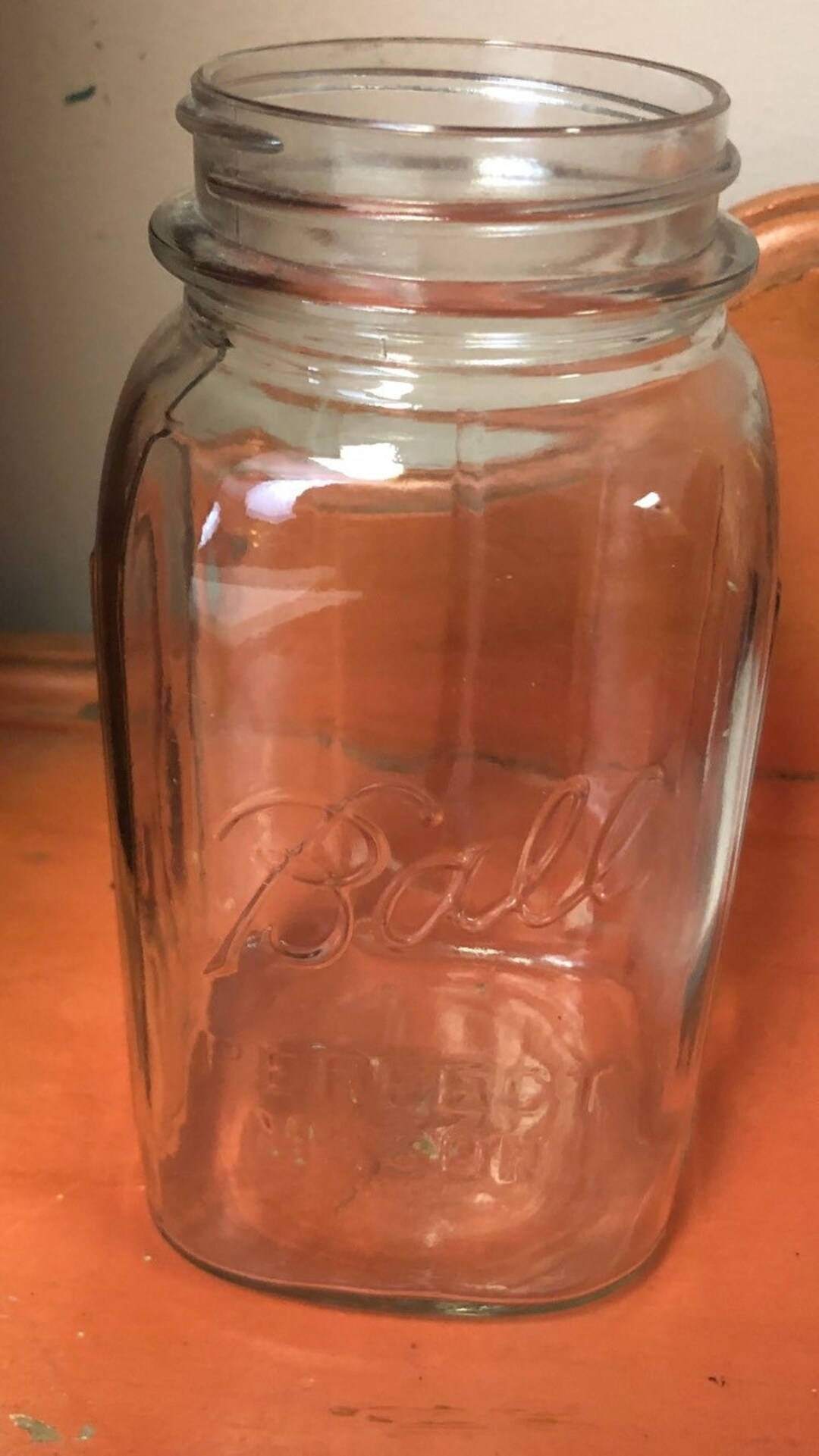 Antique Ball Jar Square Body With Ribs Perfect Mason No Underline ...