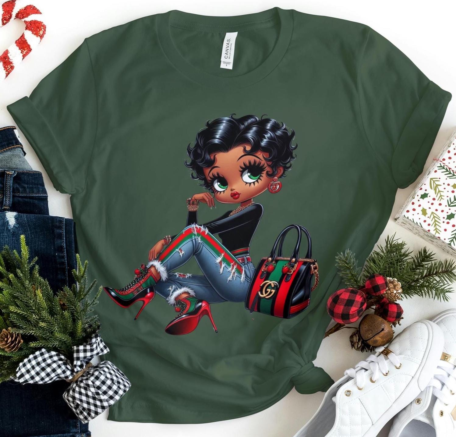 BETTY BOOP Designer Italian GG Bag Inspired Cartoon Fashion Birthday ...