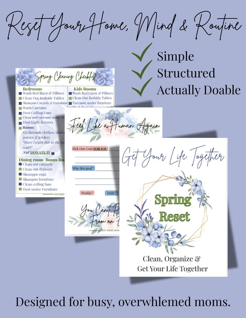 Spring Reset Planner Bundle | Printable Cleaning & Life Reset - Etsy