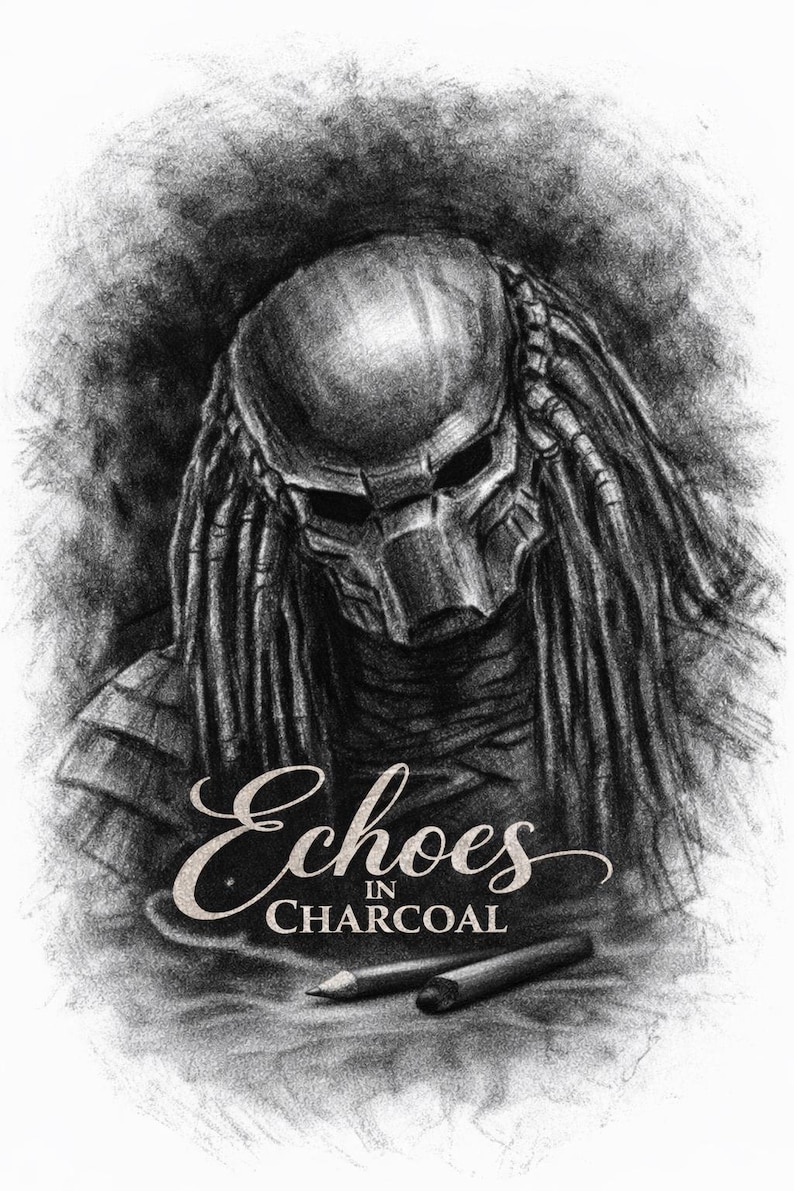 Predator Charcoal Art Print | Hand Drawn Sci-fi Movie Decor - Etsy UK