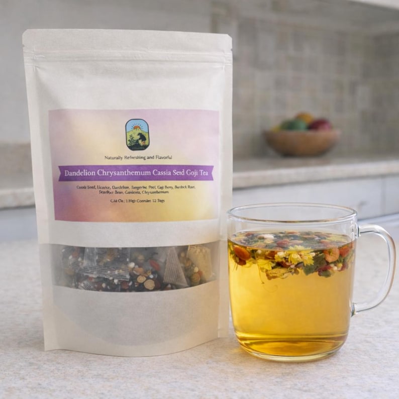 Dandelion Goji Berry Herbal Tea, Caffeine-free Yoga Blend, Wellness ...