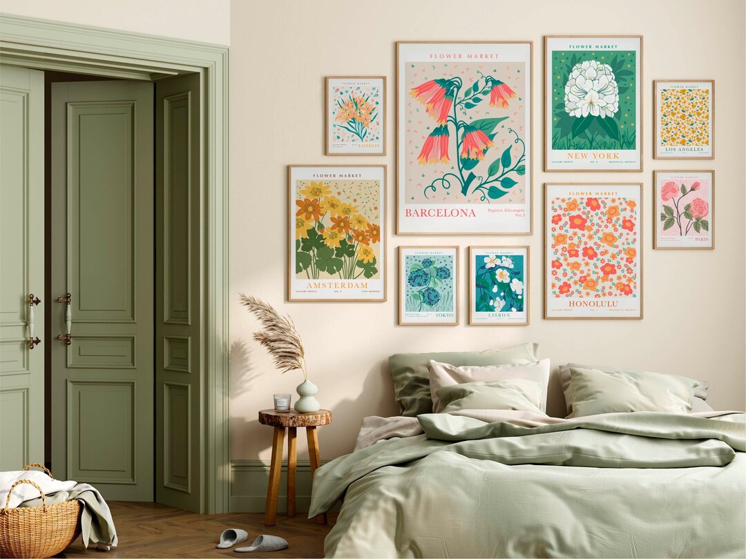 Flower Wall Art Set, Floral Art Prints, Botanical Poster Set, Honolulu ...