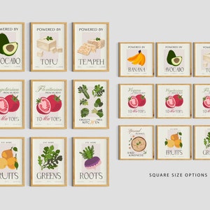 Kitchen and Dining Room Art Prints Set of 12, Vegan Wall Art Decor ...