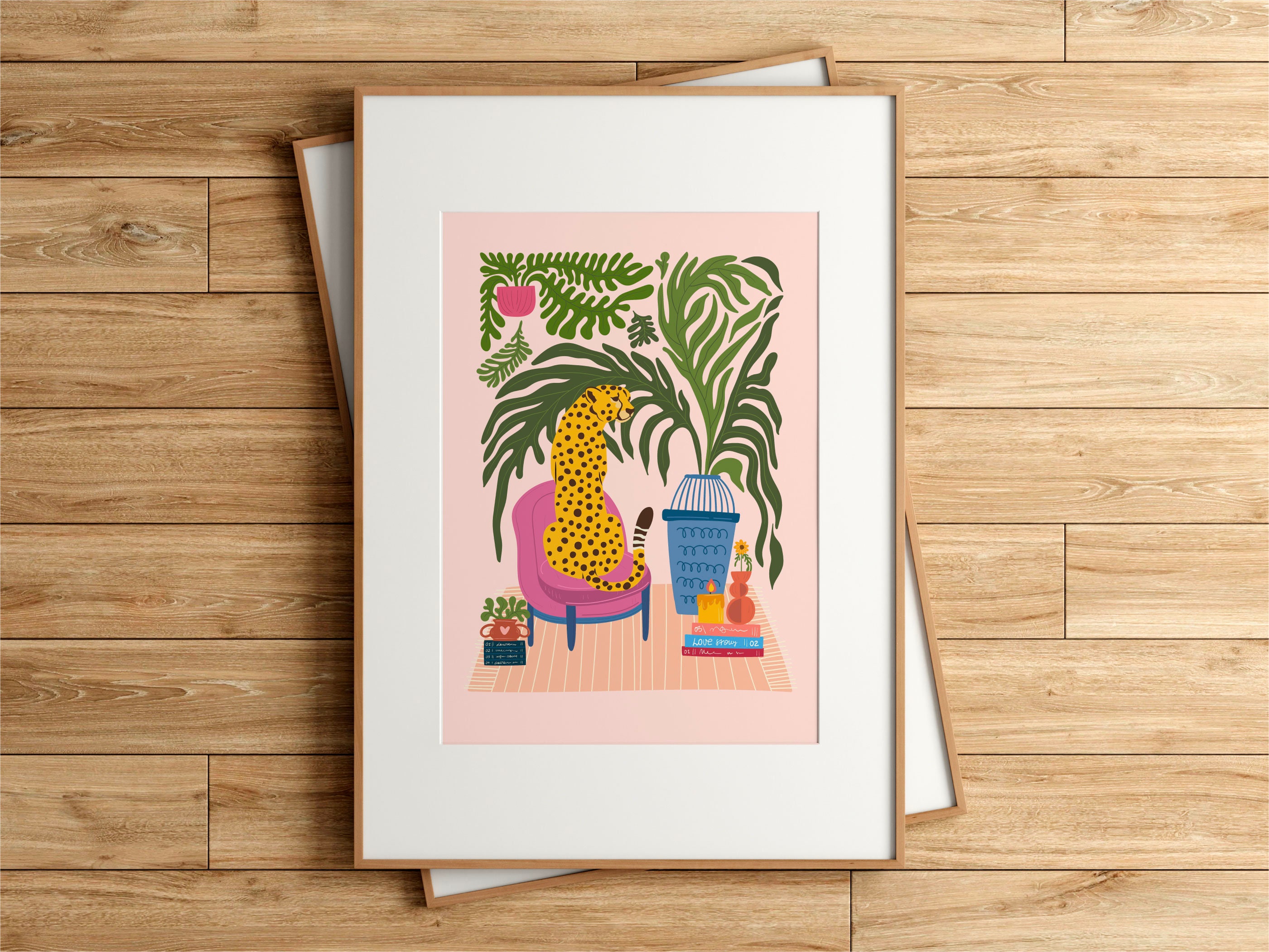 Leopard and House Plants Print, Plants Printable Wall Art, Digital ...
