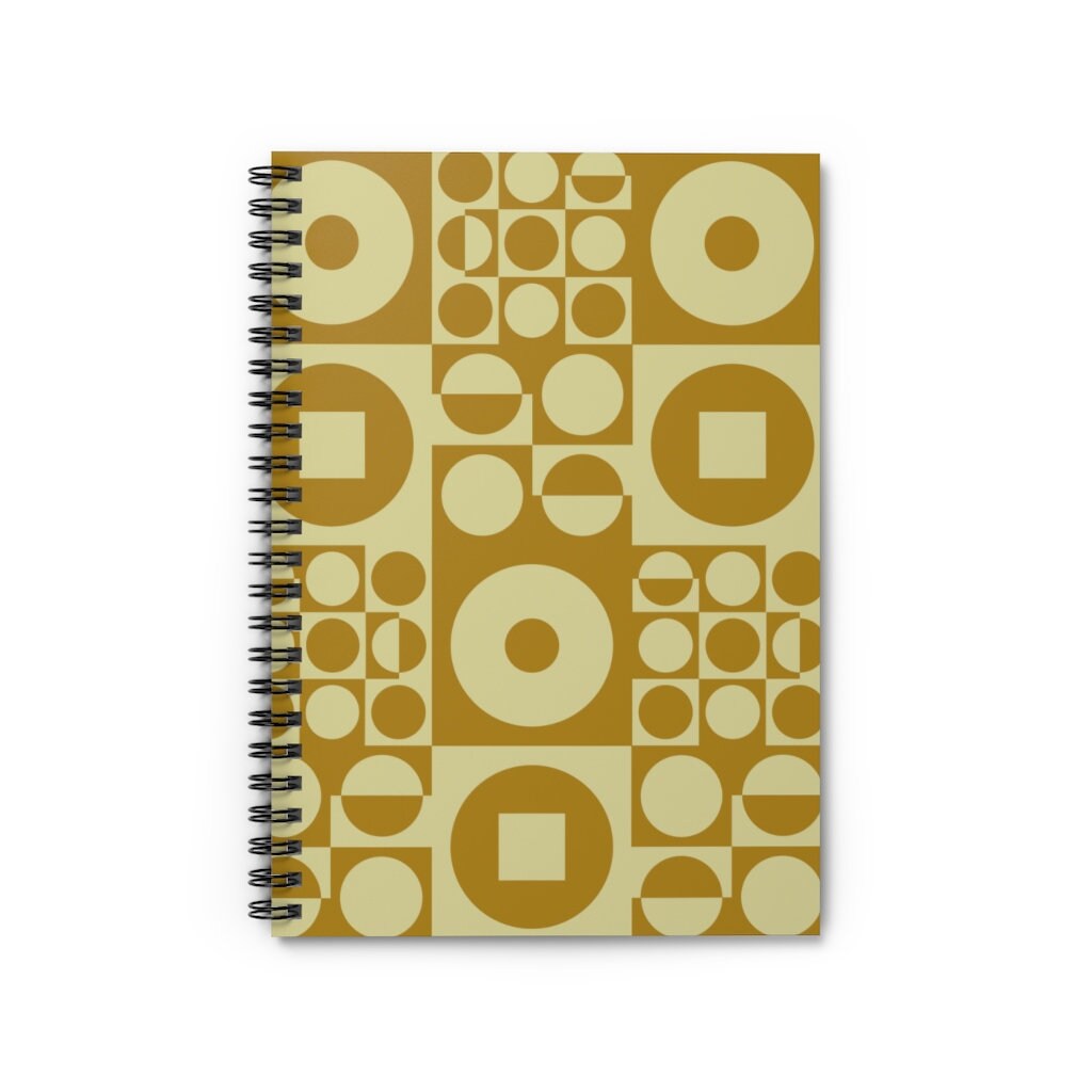 Spiral Notebook - Vintage Iconic 70s Design - Olive Green