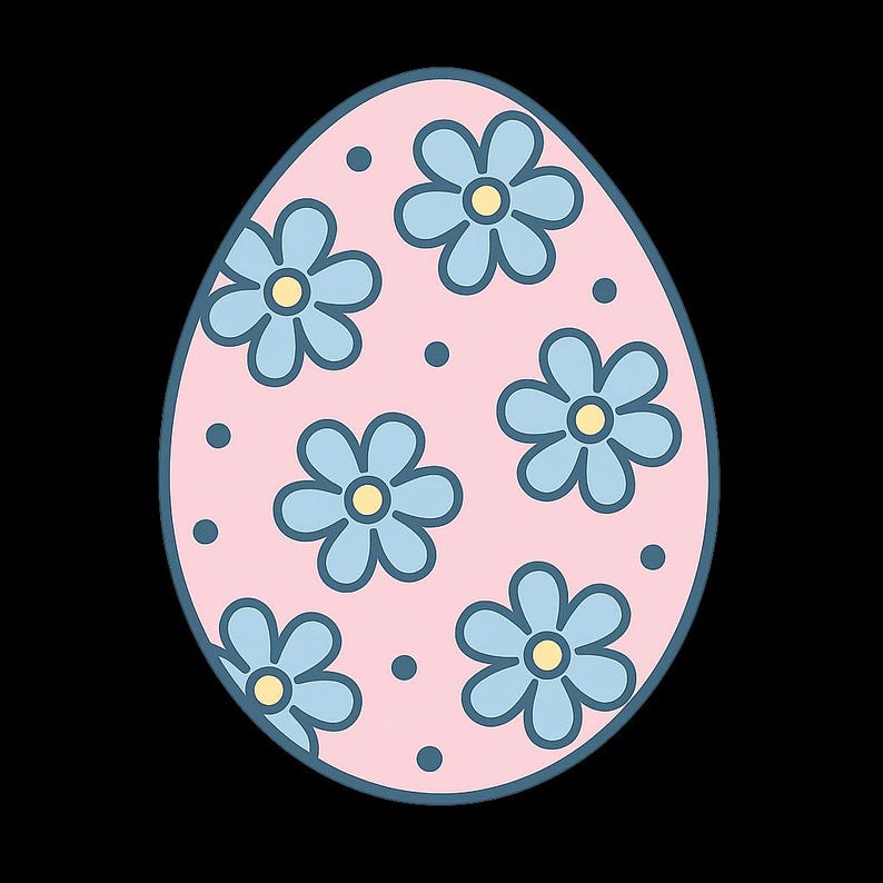 Spring Easter Clipart Bundle | 12 PNG Elements | Bunny Eggs Flowers ...