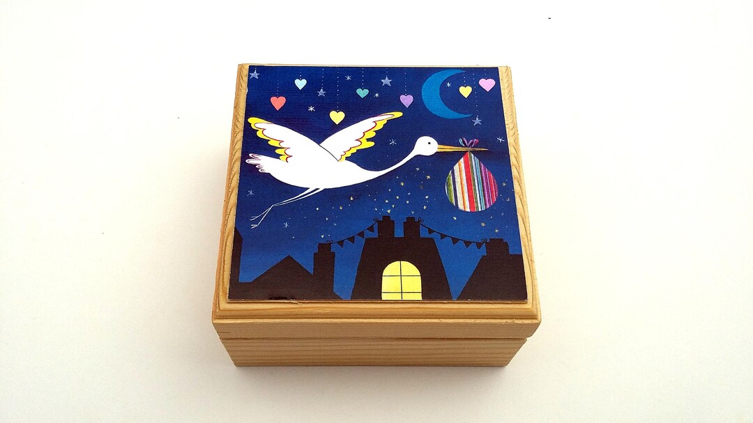 Nouvelle boîte de babiole de bébé, boîte personnalisée de babiole, nouveau cadeau de bébé, boîte ...