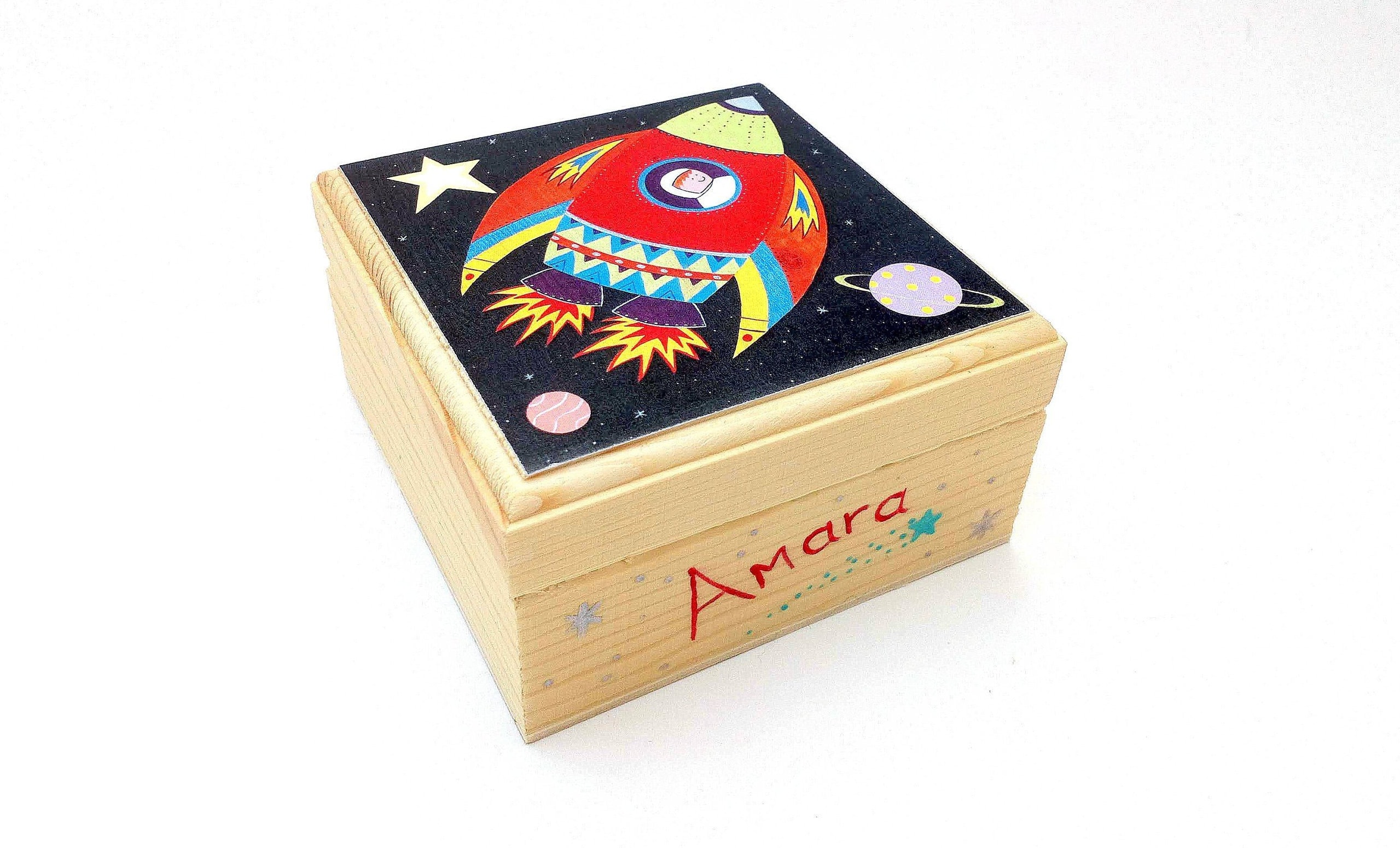 Children's 'rocket' Trinket Box, Personalised Trinket Box, Small ...