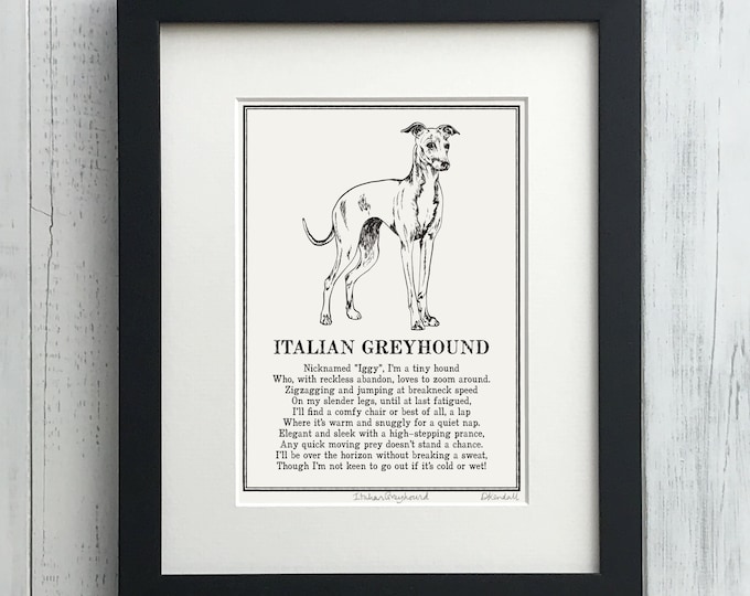 Italian Greyhound Print Illustrated Poem - Etsy