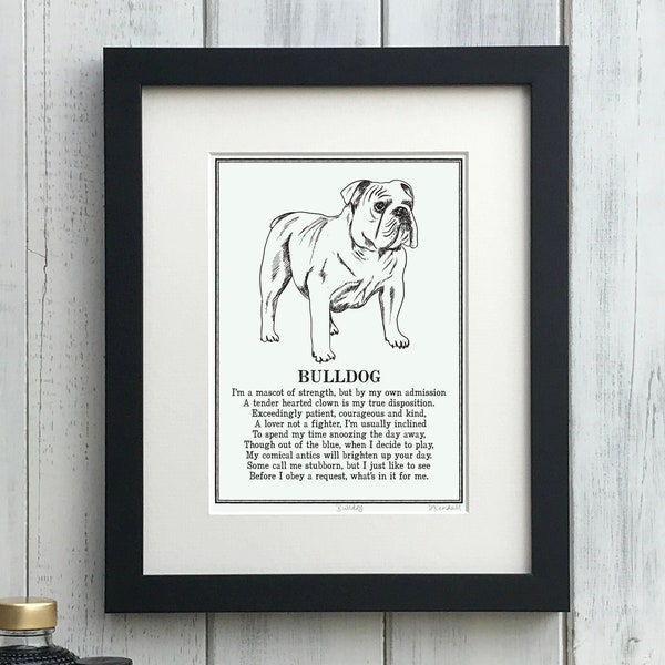 Bulldog Print - Etsy