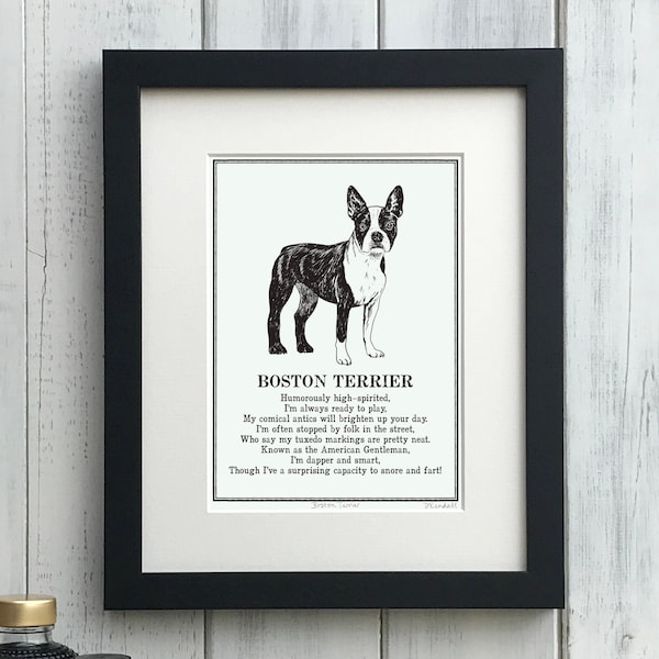 Boston Terrier Print - Etsy