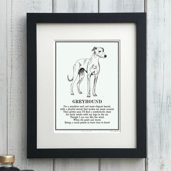 Greyhound Print - Etsy