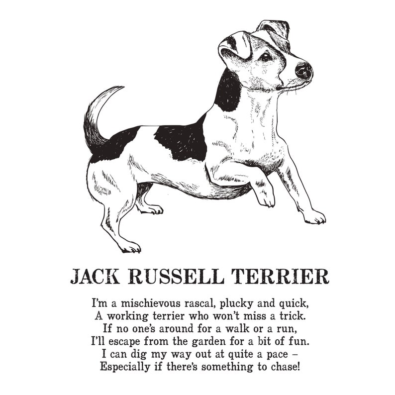 Jack Russell Terrier Print Illustrated Poem | Etsy